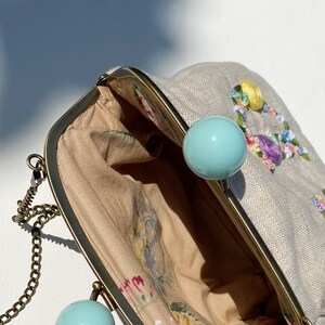 Custom Click Clack Purse Linen Floral Embroidery Kisslock - Etsy
