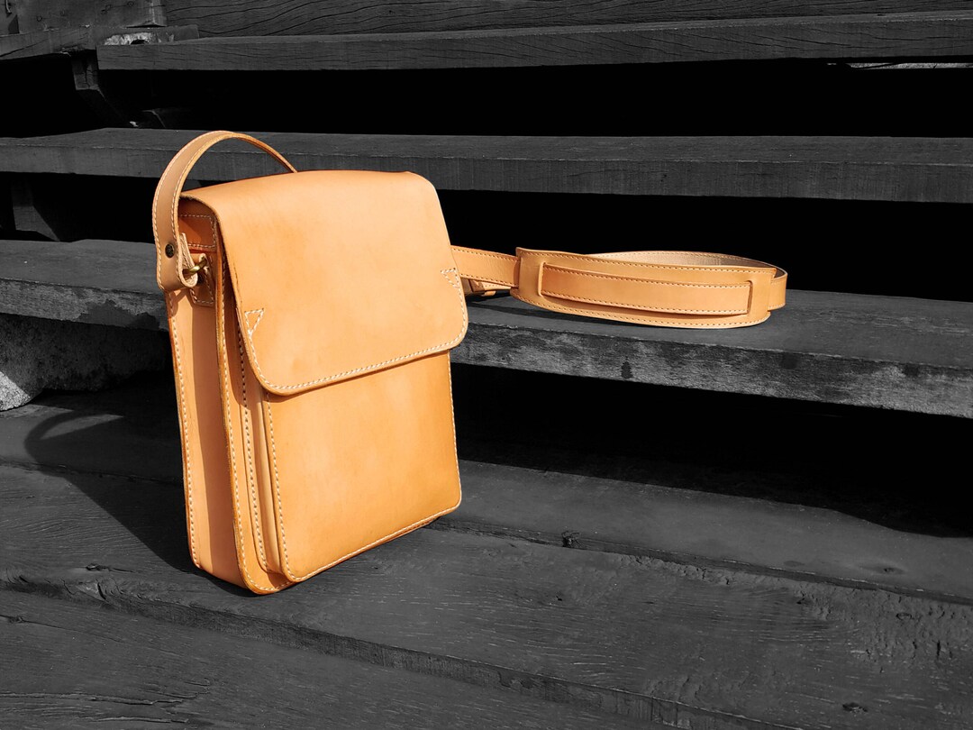 Leather Sling Bag Slim Crossbody Bag Leather Gadget Bag - Etsy