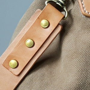 Drawstring Duffle Bag Canvas Leather Backpack Man Rucksack - Etsy