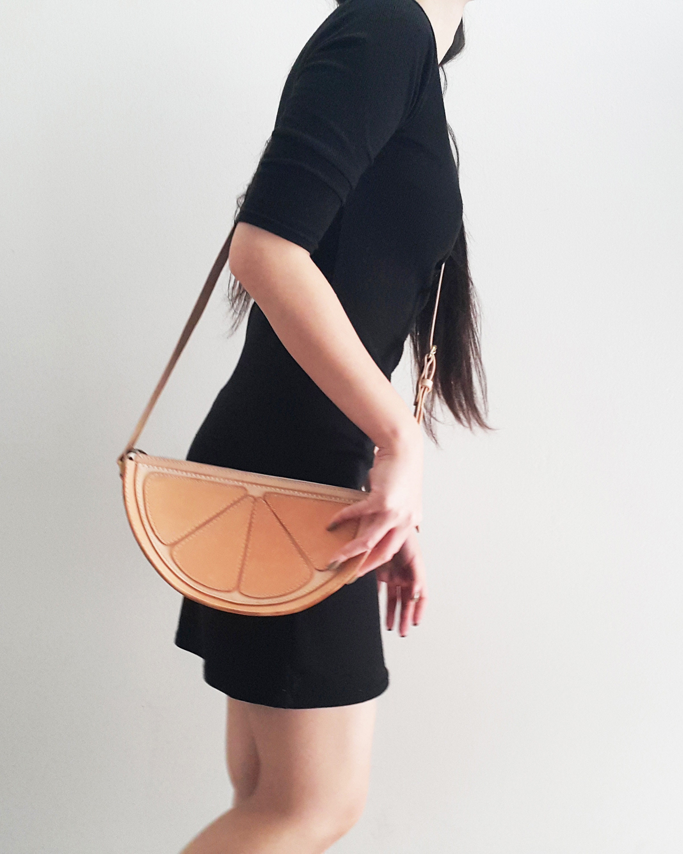 Lemon Crossbody Bag Leather Lemon Purse Lemon Zippered Bag | Etsy