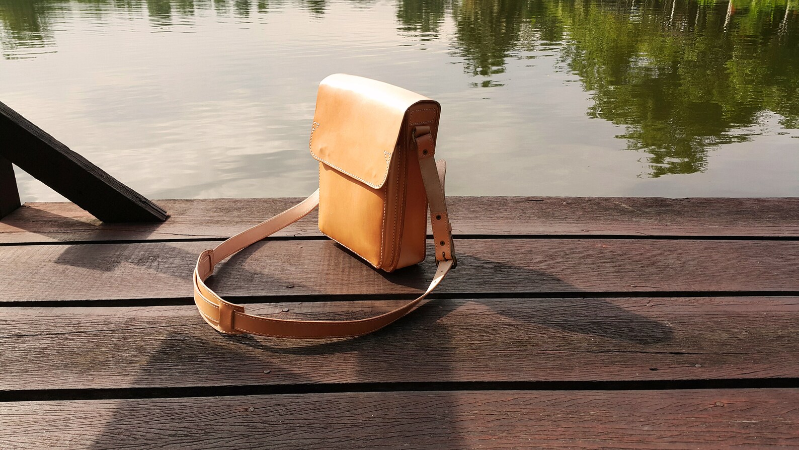 Leather Sling Bag Slim Crossbody Bag Leather Gadget Bag - Etsy