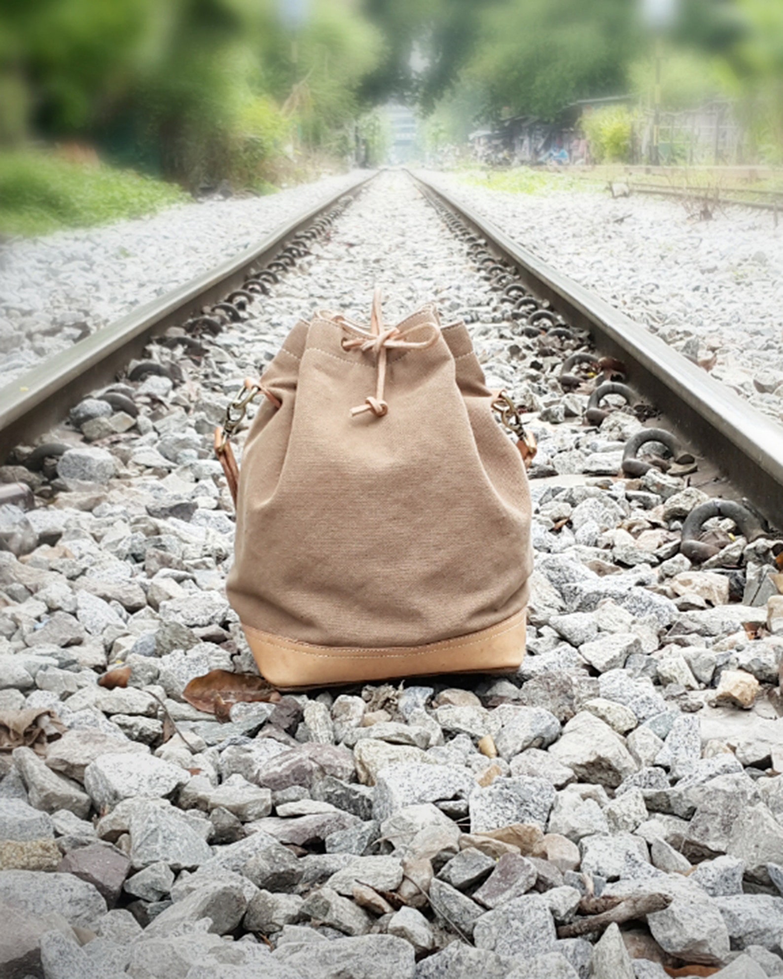 Drawstring Duffle Bag Canvas Leather Backpack Man Rucksack | Etsy