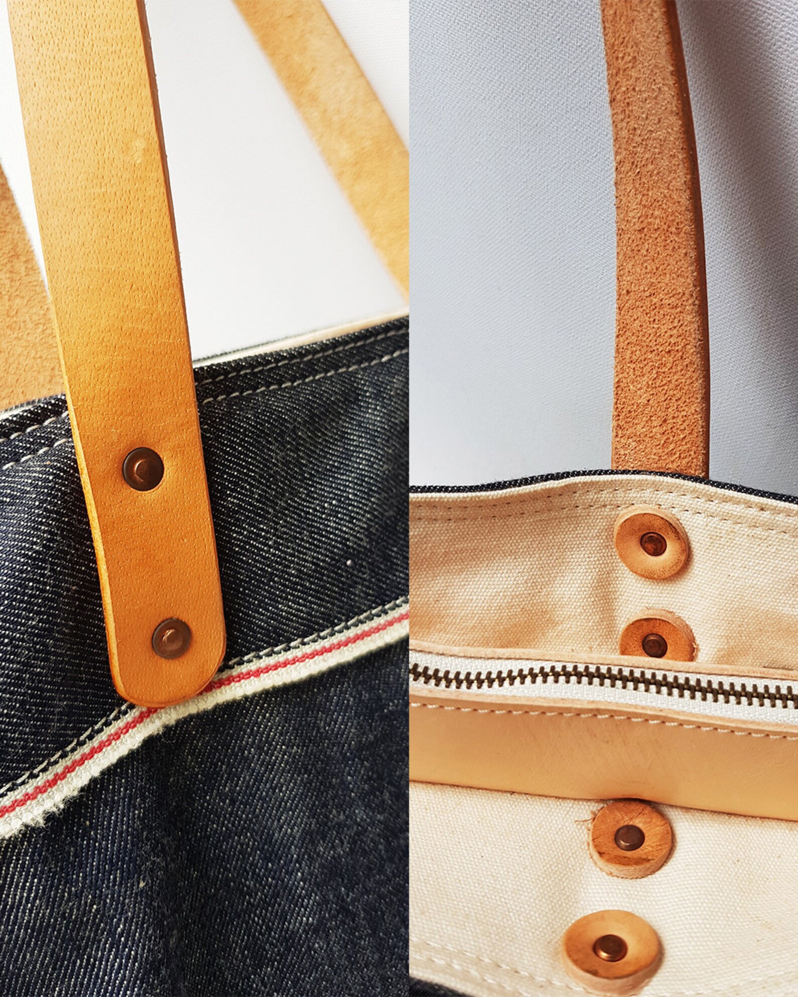 Blue Jean Tote Large Denim and Leather Bag Oversized Tote Bag | Etsy