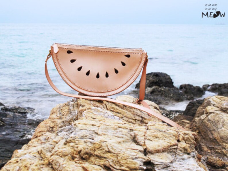 Bag Watermelon Cute Summer Crossbody Purse Leather Zippered | Etsy