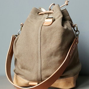 Drawstring Duffle Bag Canvas Leather Backpack Man Rucksack - Etsy
