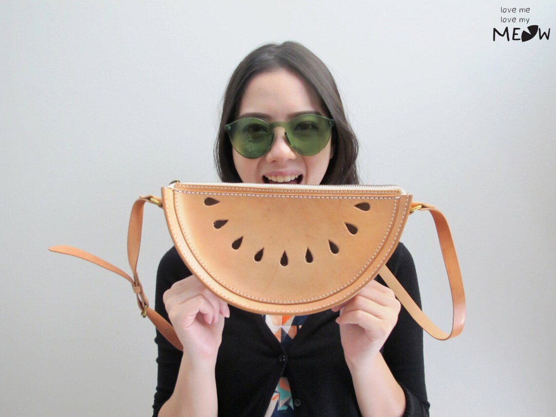 Bag Watermelon Cute Summer Crossbody Purse Leather Zippered | Etsy