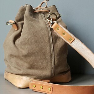 Drawstring Duffle Bag Canvas Leather Backpack Man Rucksack - Etsy