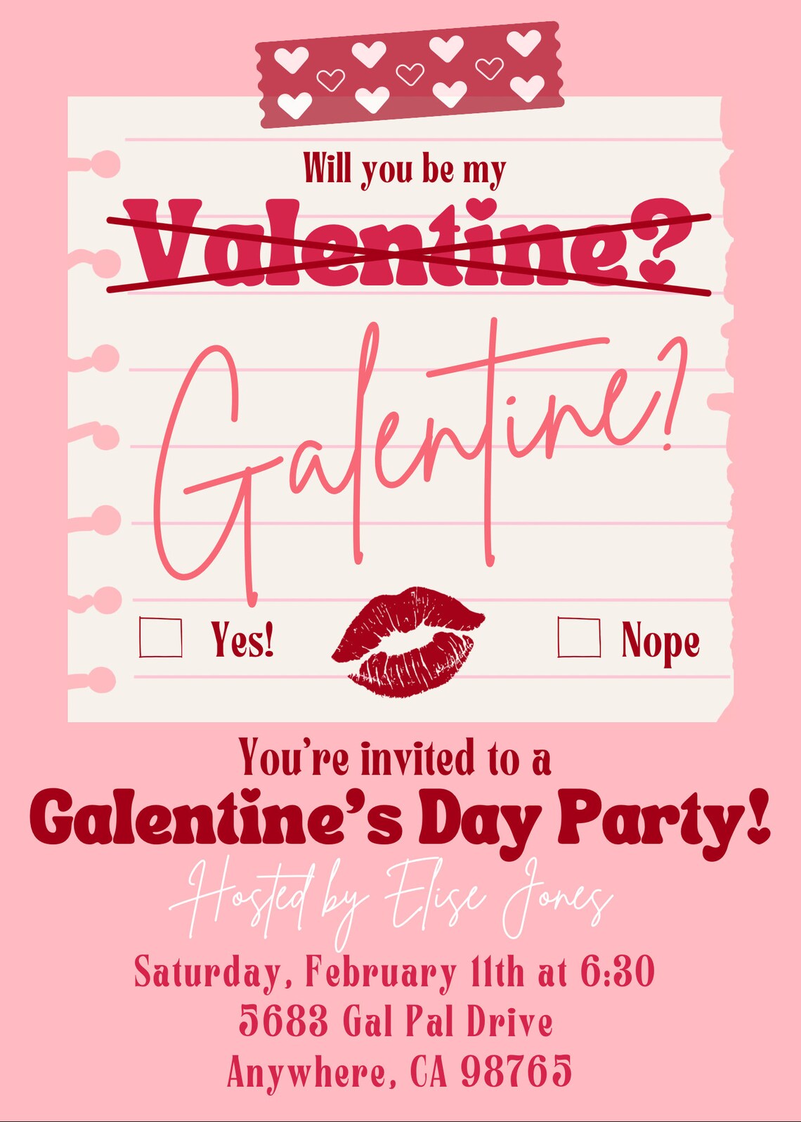 Galentine Party Invitation Will You Be My Galentine - Etsy