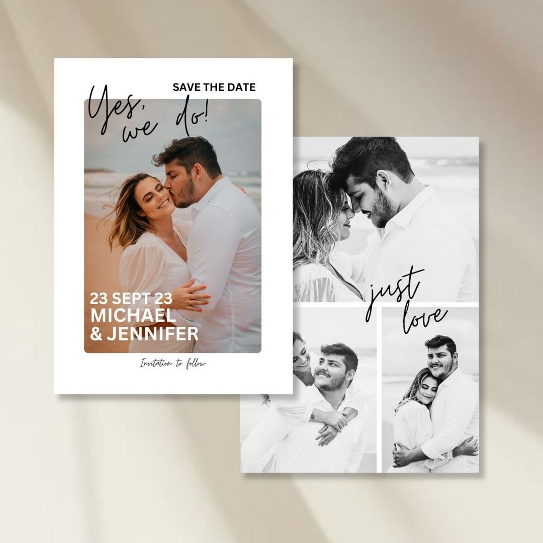 Minimal Save the Date Invitation Printable, Yes I Do Personalise Save ...