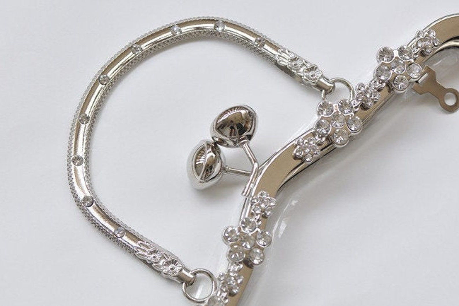 Silver Purse Frame Clutch Bag Handle Purse Frame With Screws 20.5cm ( 8 ...