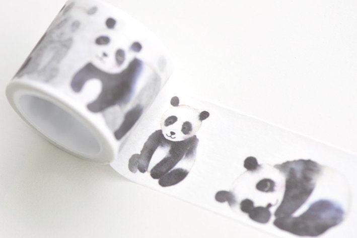 Cute Panda Bear Deco Tape Journaling Supplies Adhesive Washi - Etsy