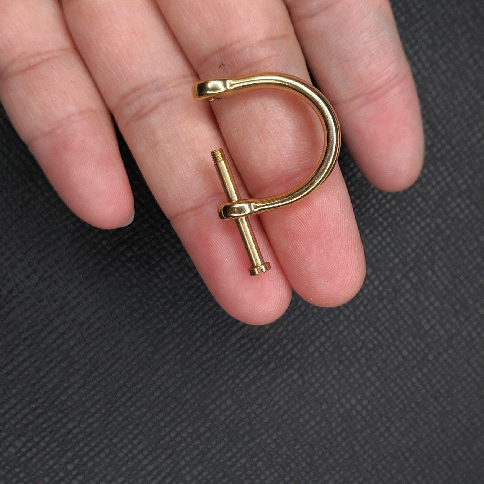 5pcs Brass Shackle Clasp D Rings Screws Inner Width 12mm/18mm Pick Size ...