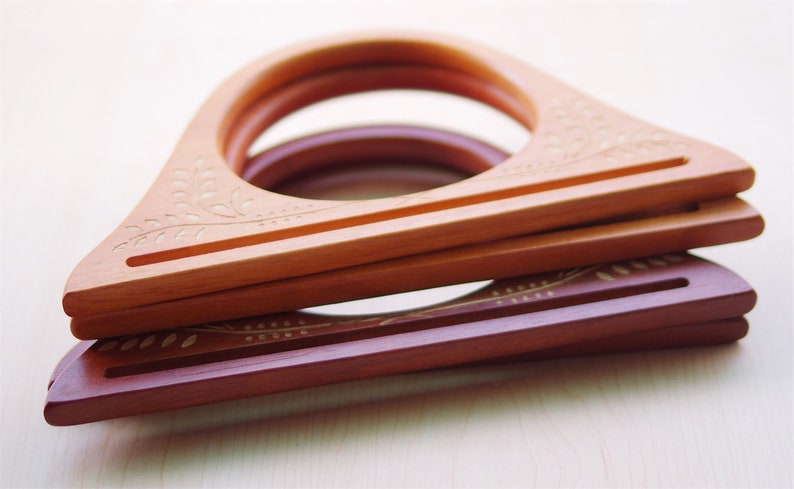 A Pair of Wood Handle Handcraft Material for Handbag Making - Etsy