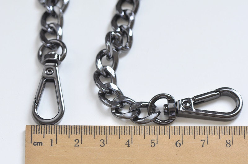 10mm Width Metal Shoulder Handbag Strap Gunmental Chain And | Etsy