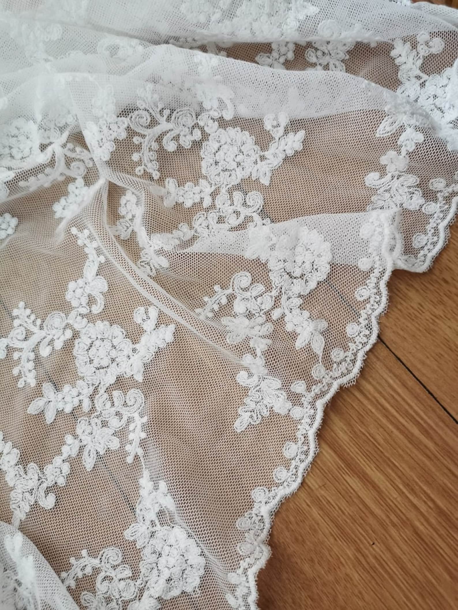 Beautiful Soft White Lace Fabric 130cm x 50cm | Etsy