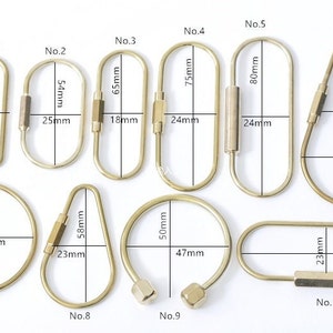 1 Piece Brass Key Rings Unique Key Ring Maker 10 Styles Pick up the ...