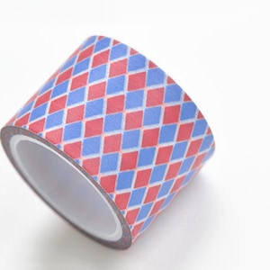 Diamond Shape in Blue and Red Washi Tape Wide Paper Tape 30mm X 5M (1 ...
