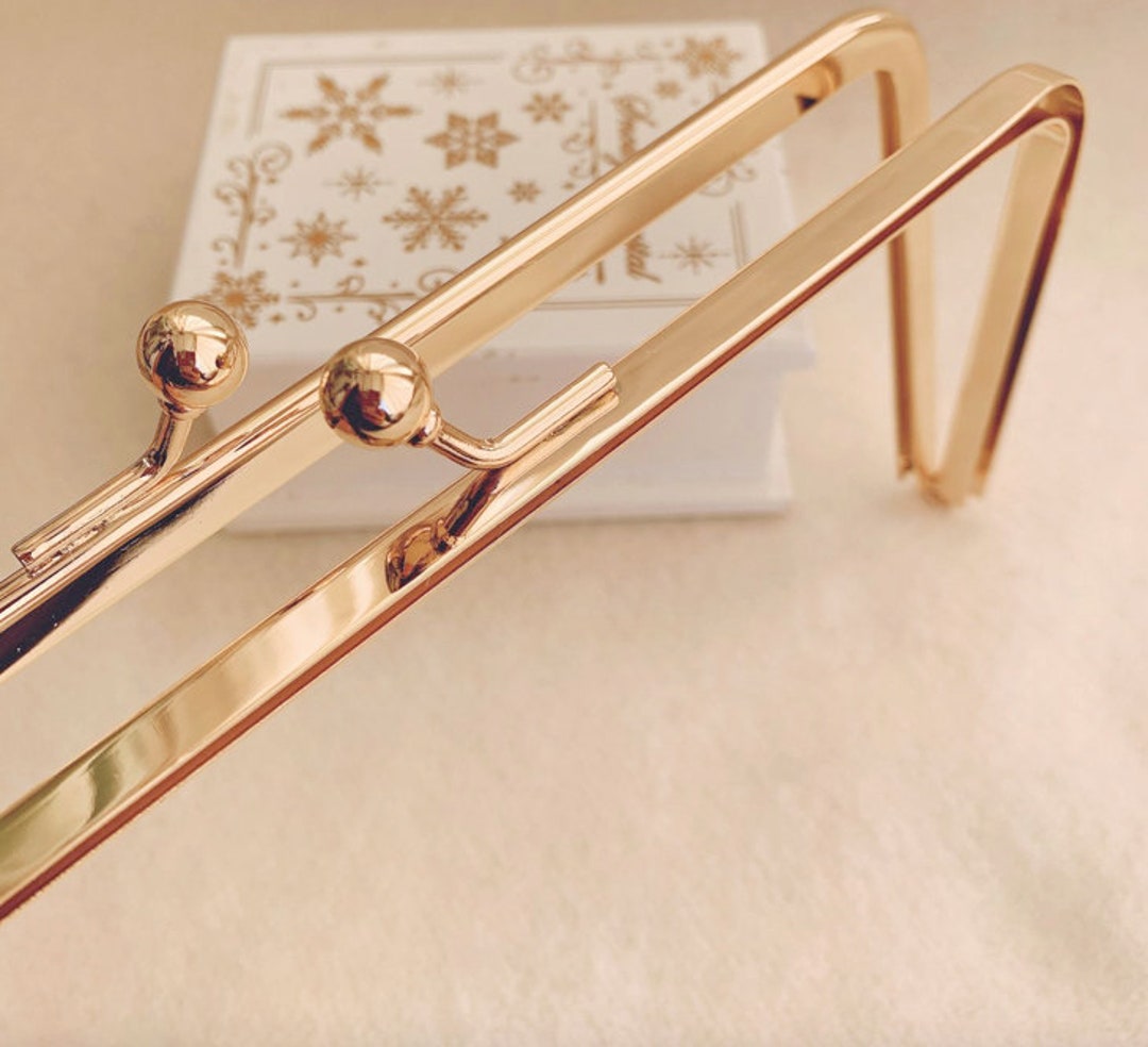 Light Gold Box Bag Purse Frame Side Opening Glue-in Style 21cm X 10cm ...