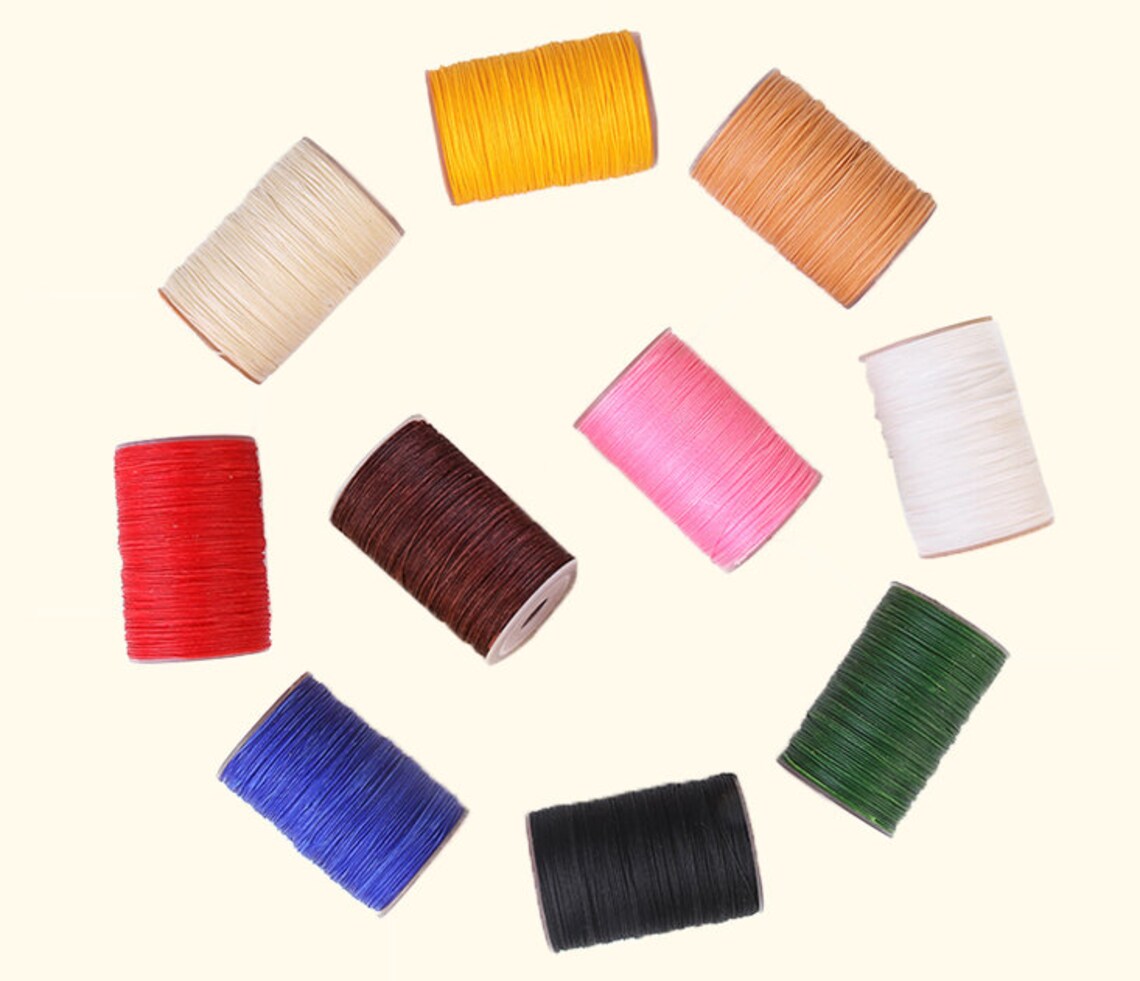 0.6mm Round Waxed Polyester Thread for Leather Craft Hand - Etsy