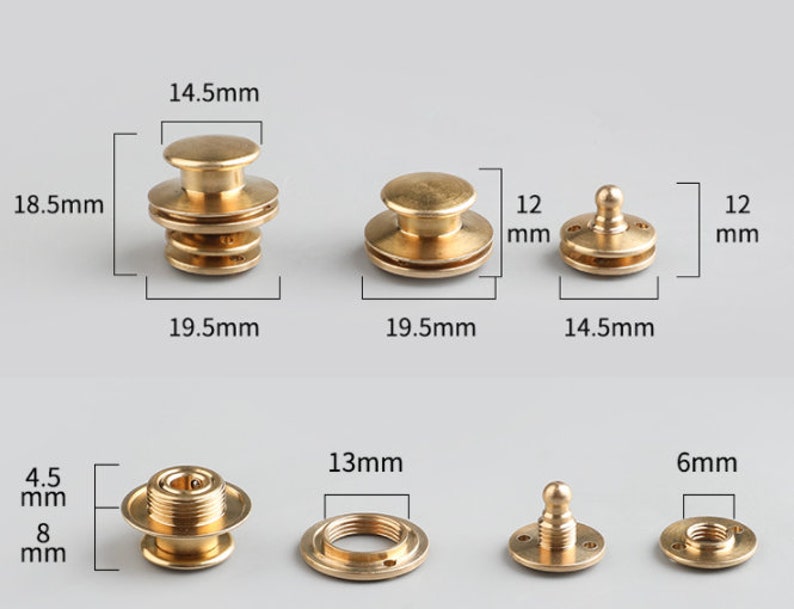 1 Piece Brass Snap Button Fasteners for Purse - Etsy