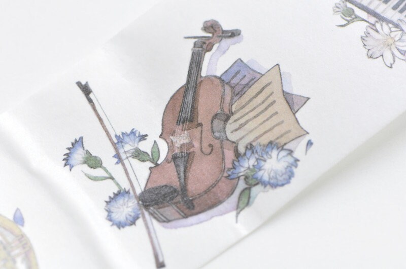 Musical Instrument Washi Tape Music Planner Tape 50mm Wide X | Etsy