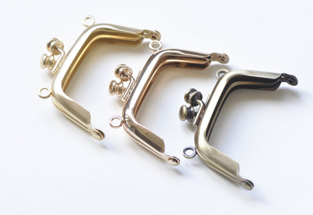 Mini Purse Frame Glue-in Style 5cm X 3.6cm Matte Gold/ Light Gold ...