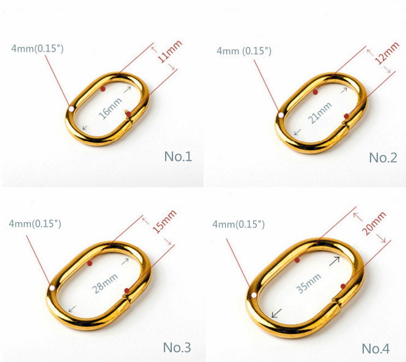 2 Pcs A Pack Brass Oval Ring/ Handbag Hardware/ Oval - Etsy