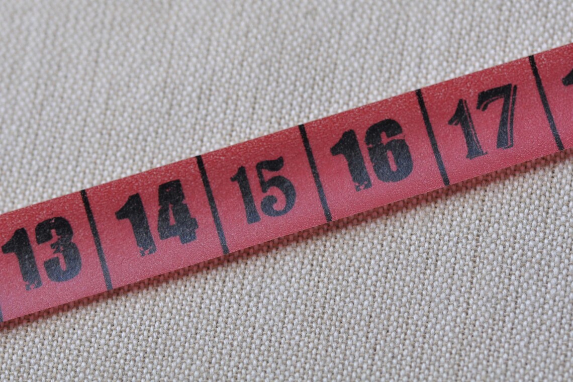 Red Teacher Measuring Tape Ruler Washi Tape 15mm Wide X 10M Roll No ...