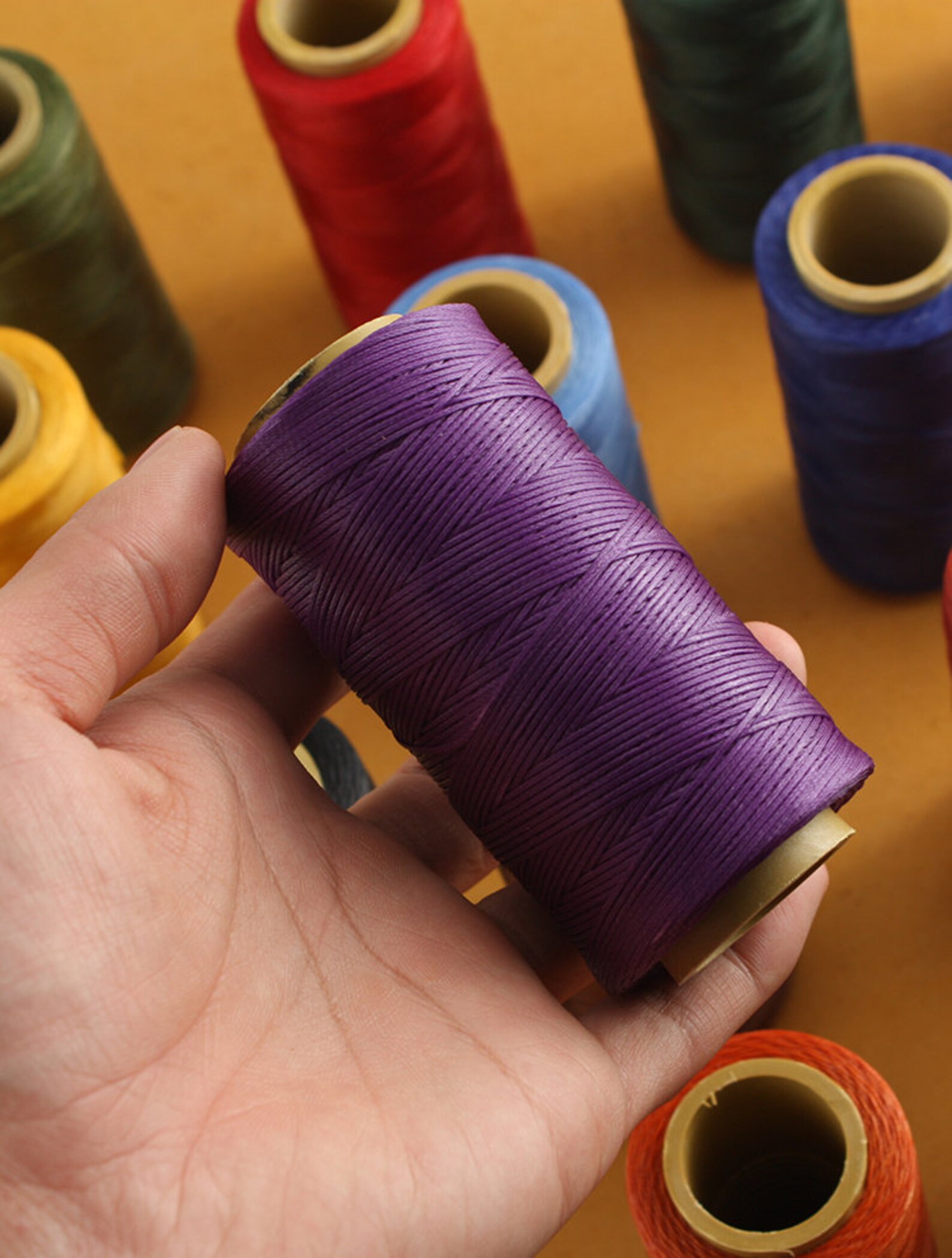 150D (0.8mm) Flat Waxed Polyester Thread 1mm Width for Leather Craft ...