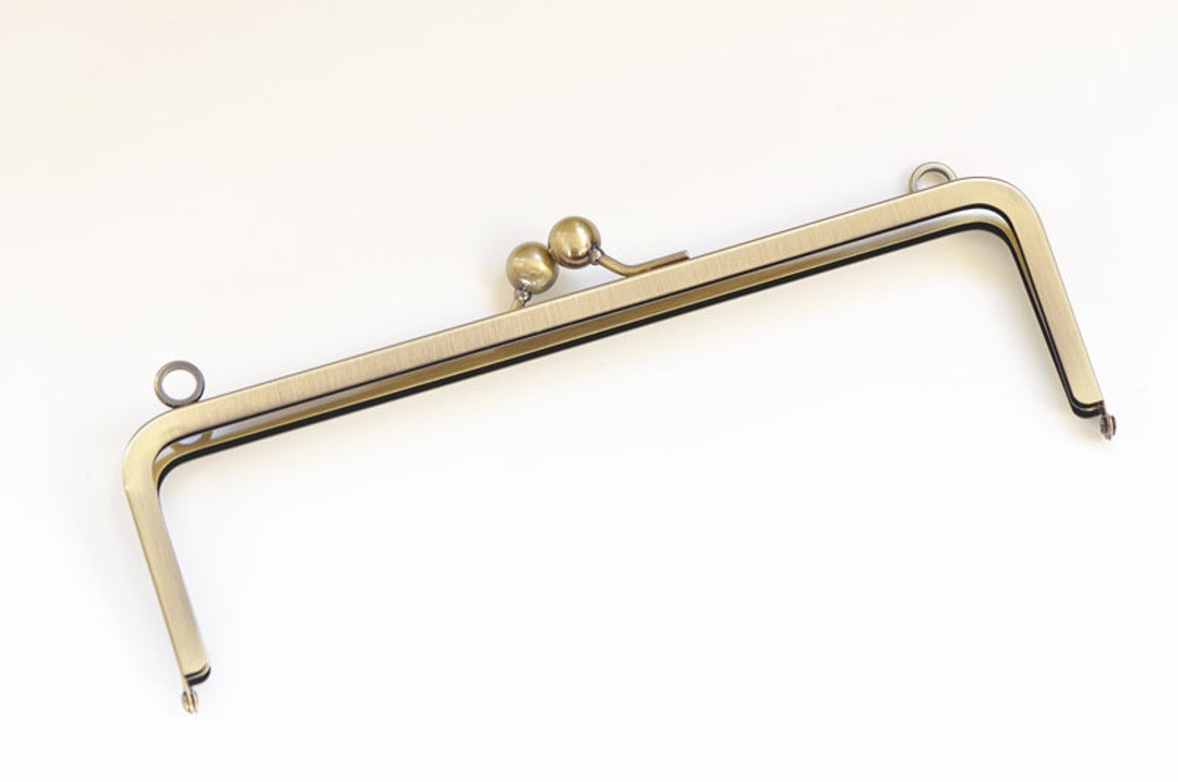 22.5cm Brushed Brass Purse Frame Clutch Bag Purse Frame Glue-in Style ...