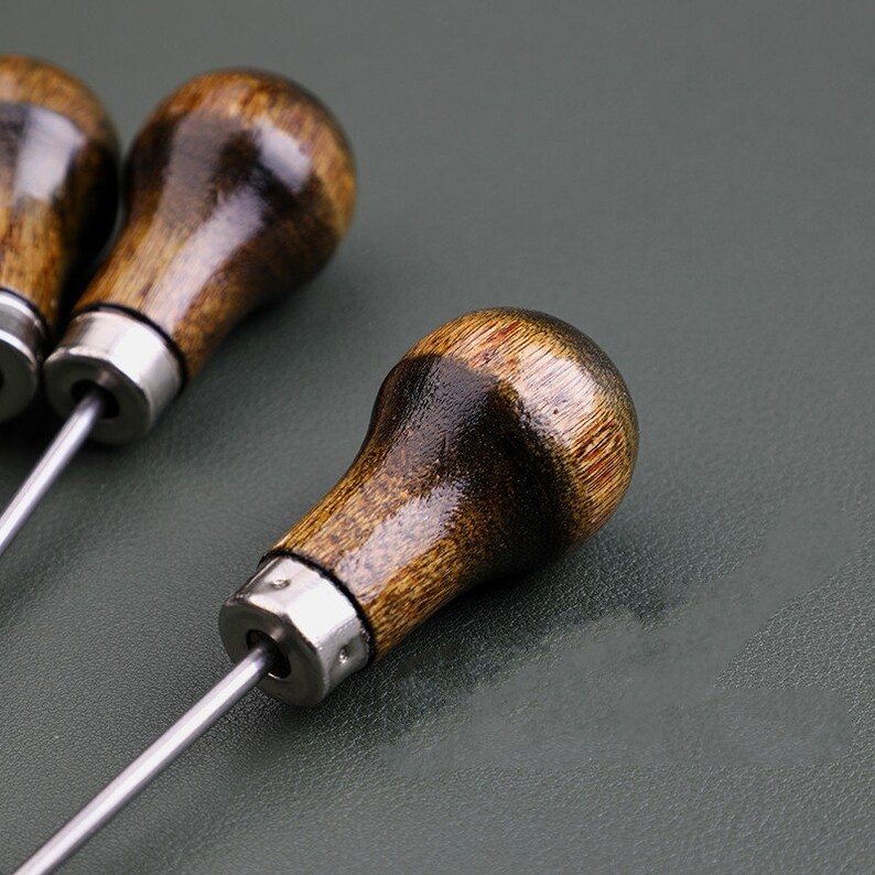 1 Piece Wood Handle Awl Leather Tool 11cm | Etsy