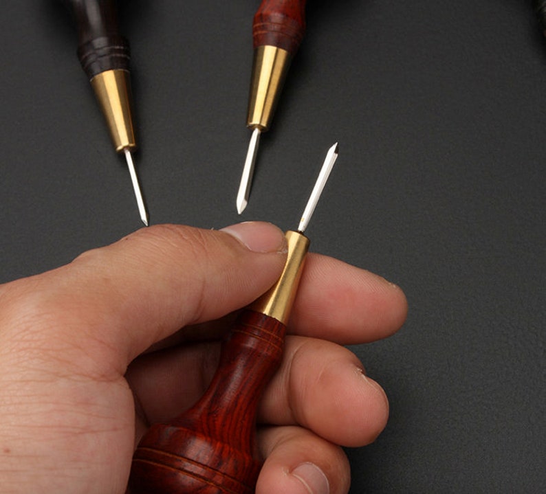 Wood Handle Awl for Leather Projects 3mm/4mm Pick Color and Size - Etsy