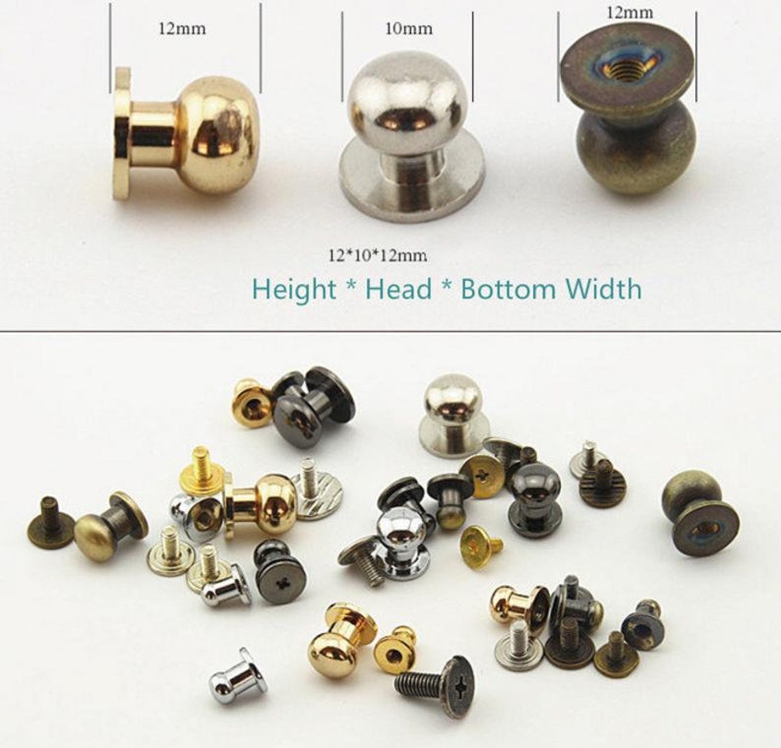 Screwed Studs Button for Diy Purse/ Belt Stud 2 Sets A Pack - Etsy