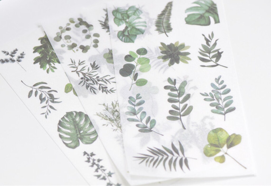 Cute Leaves Stickers Scrapbooking Stationery Tool Set of 3 - Etsy