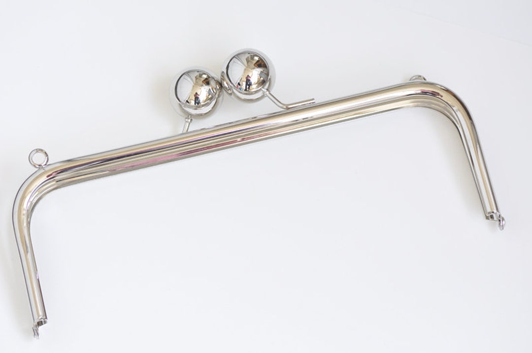 25cm (10") Retro Purse Frame With Big Kiss-lock Silver/bronze/gunmetal ...