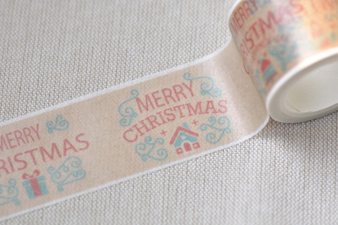 Retro Merry Christmas Happy Holidays Washi Tape 30mm Wide X 5M - Etsy