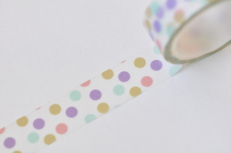 Colorful Polka Dots Washi Tape 15mm Wide X 5M Roll No.12828 | Etsy