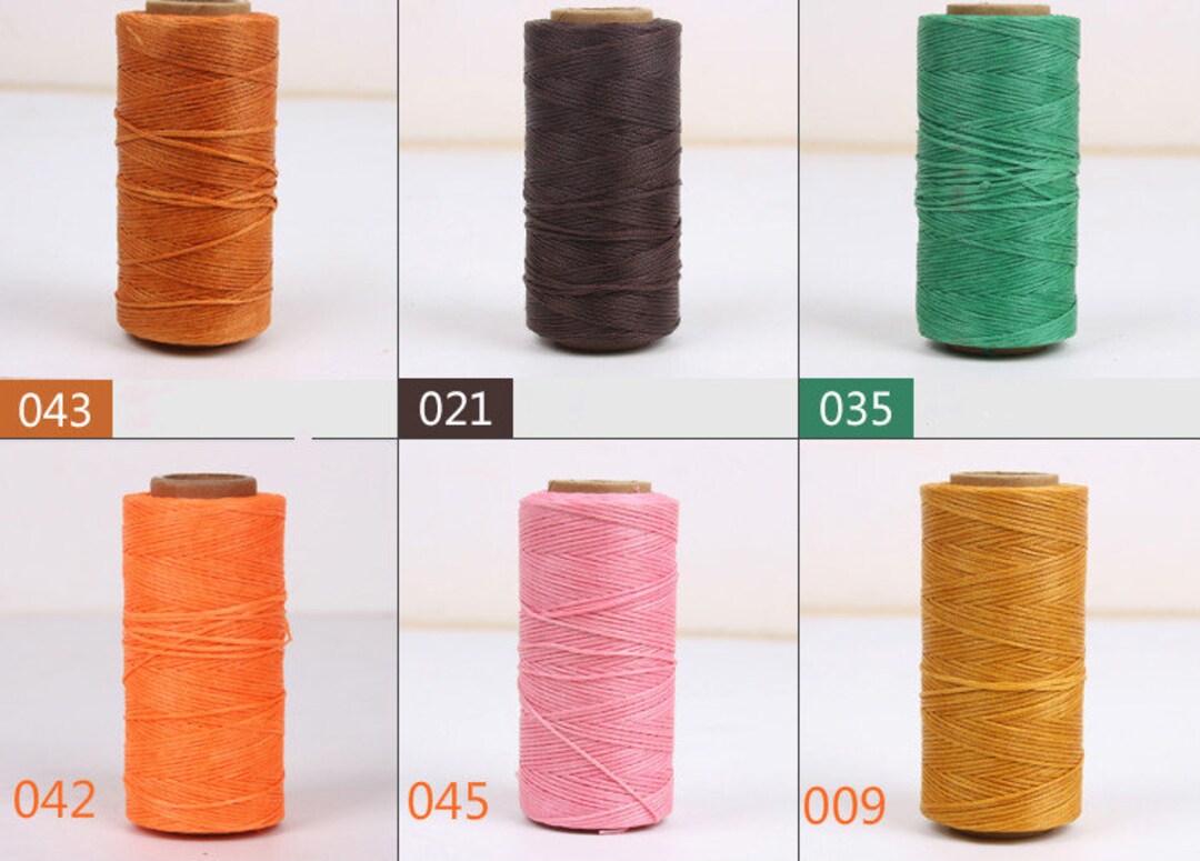 210D (1mm) Flat Waxed Polyester Thread for Leather Craft Hand Sewing ...
