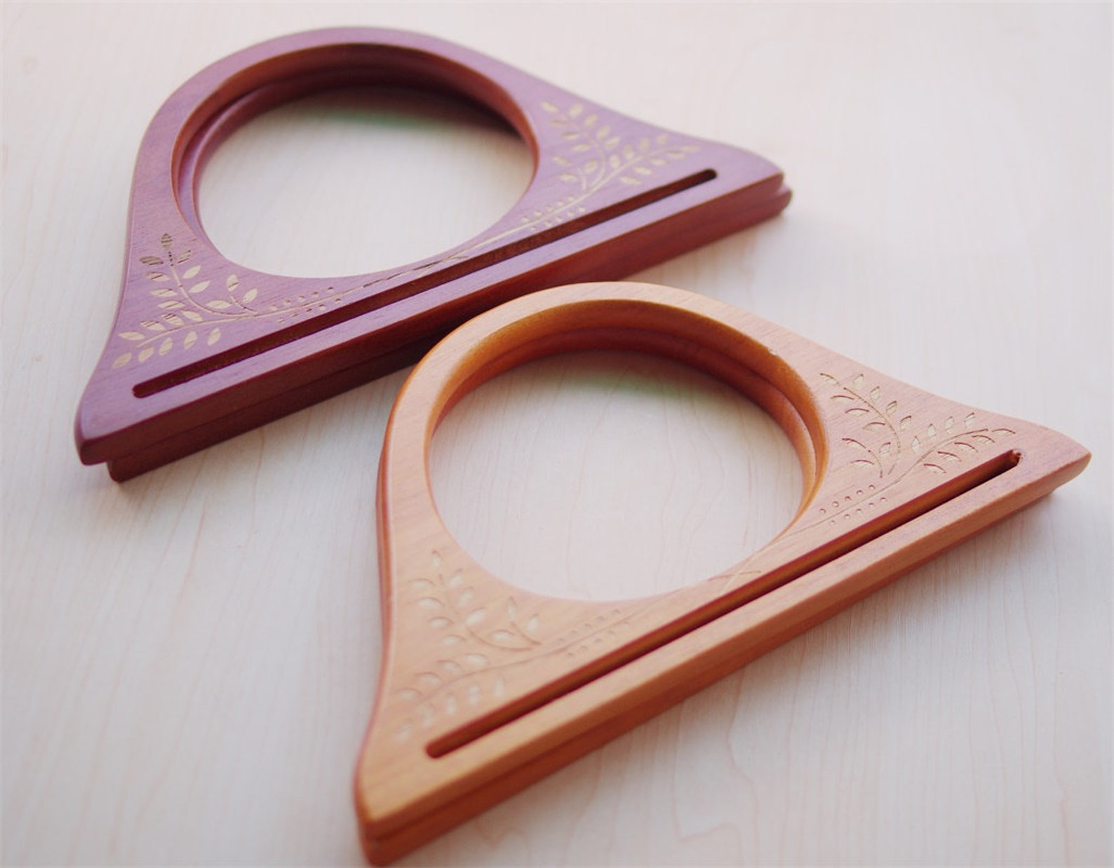 A Pair of Wood Handle Handcraft Material for Handbag Making - Etsy