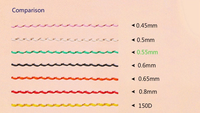 0.45mm Round Waxed Polyester Thread for Leather Craft Hand | Etsy