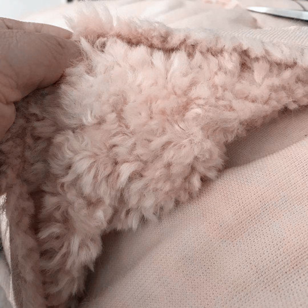 Light Pink Teddy Bears Fabric Soft Curled Fabric for Toy Stuffed Doll ...