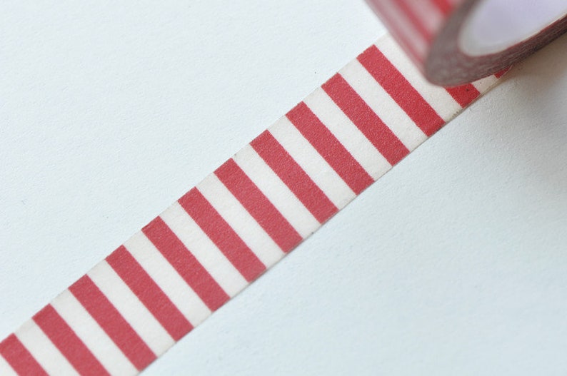 Red Stripes Deco Washi Tape 15mm Wide X 10M Roll No.12262 - Etsy