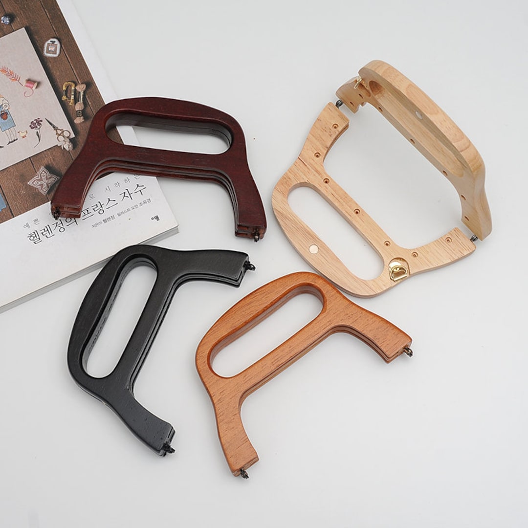 15.5cm Retro Purse Frame / Wood Handle Purse Frame With Screws 15.5x9 ...