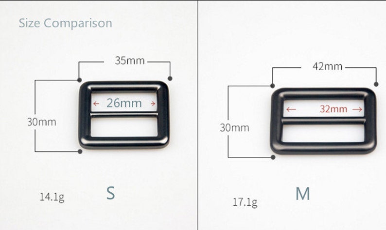 2 Pieces Strap Adjuster Strap Slider Messenger Bag Hardware Inner Size ...