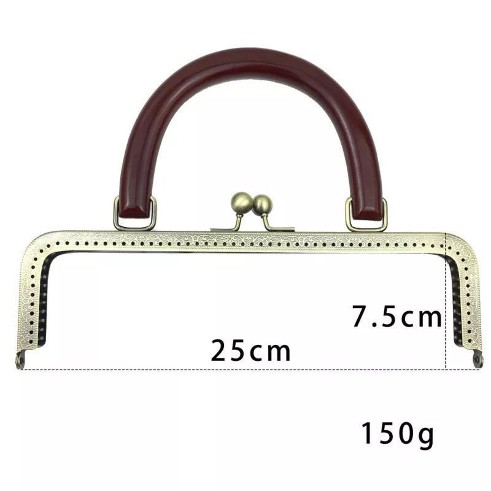 Antique Sewing Purse Frame Clutch Bag Purse Frame With Wood Handle 20cm ...