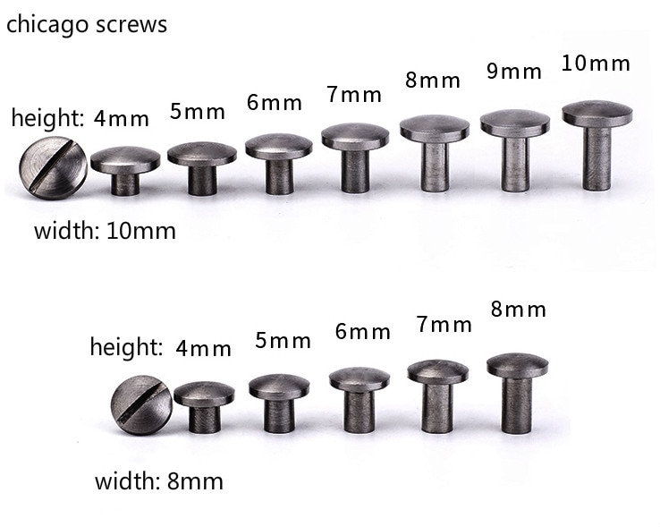 Stainless Steel Chicago Screws Leatherworking Screws Belt Stud 2 Set (2 ...