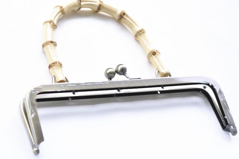 Antique Bronze Purse Frame With Natural Bamboo Handle Come With Screws ...