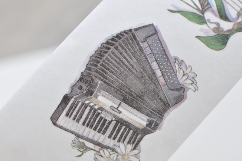 Musical Instrument Washi Tape Music Planner Tape 50mm Wide X | Etsy