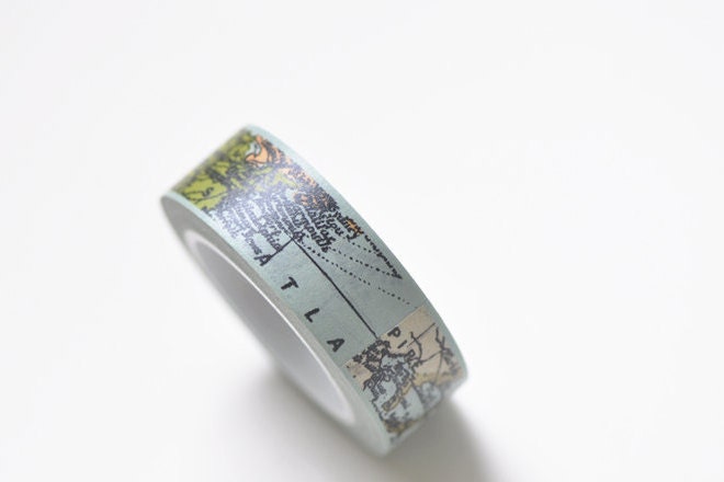 World Map Washi Tape Nautical Map 15mm Wide x 10 Meters | Etsy