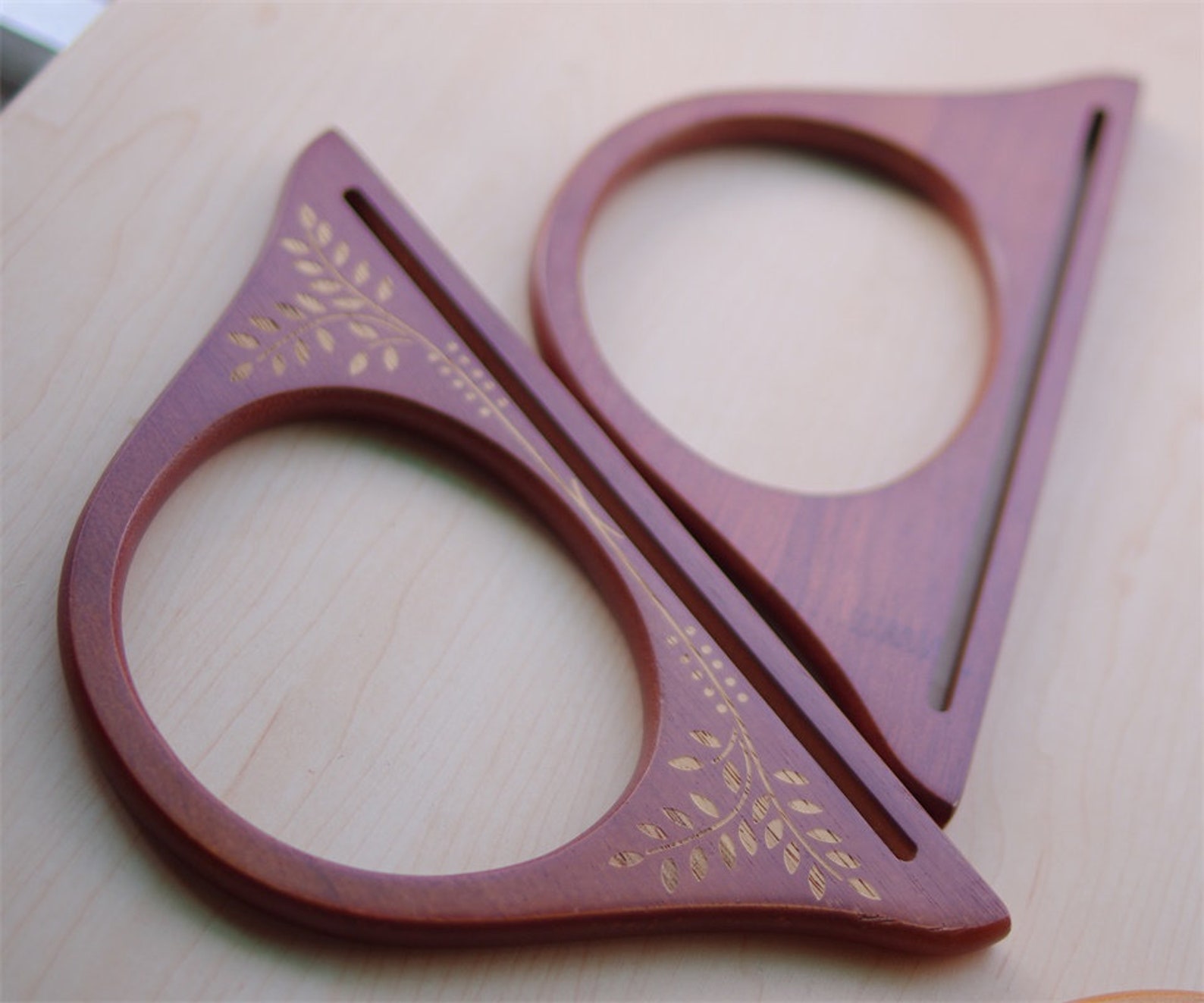 A Pair of Wood Handle Handcraft Material for Handbag Making - Etsy